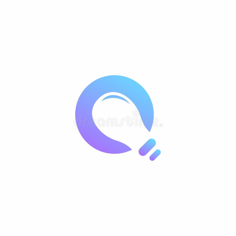 Letter Q Lamp Logo Design. Idea Icon Stock Vector - Illustration of ...
