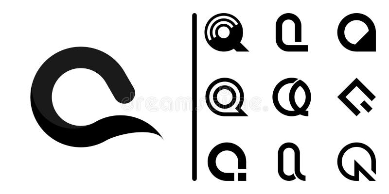 Letter Q logo collection stock illustration. Illustration of minimal ...