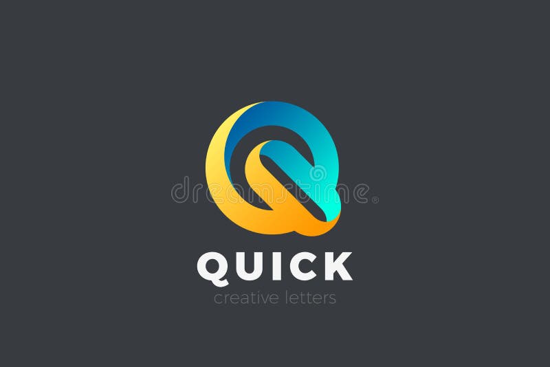Letter Q Logo Design Vector Template Ribbon Font Style Typography Stock ...