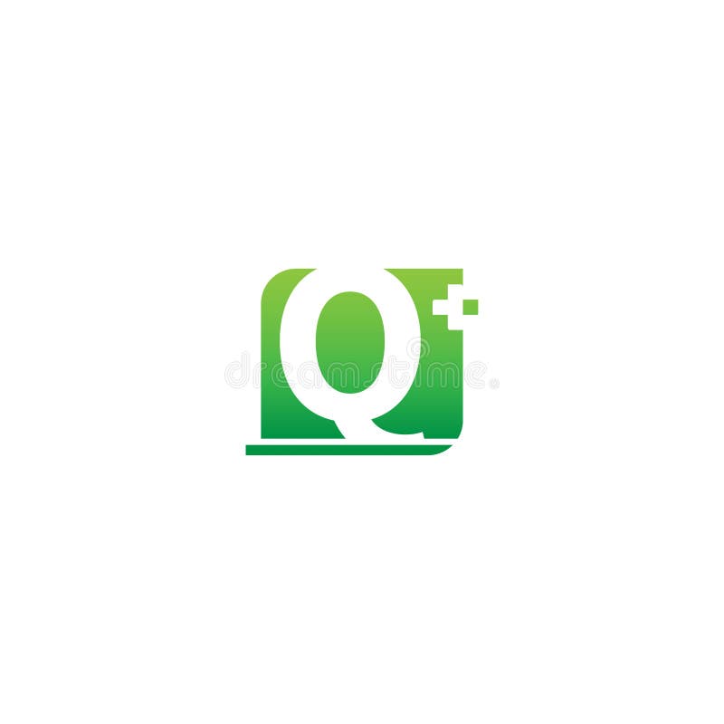 Letter Q Logo Icon with Medical Cross Design Stock Vector ...
