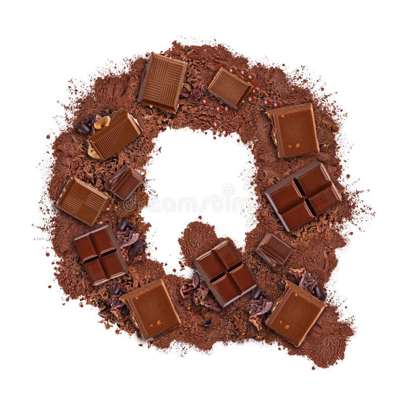 Letter Q Made of Chocolate Bar Stock Photo - Image of filbert, candy ...
