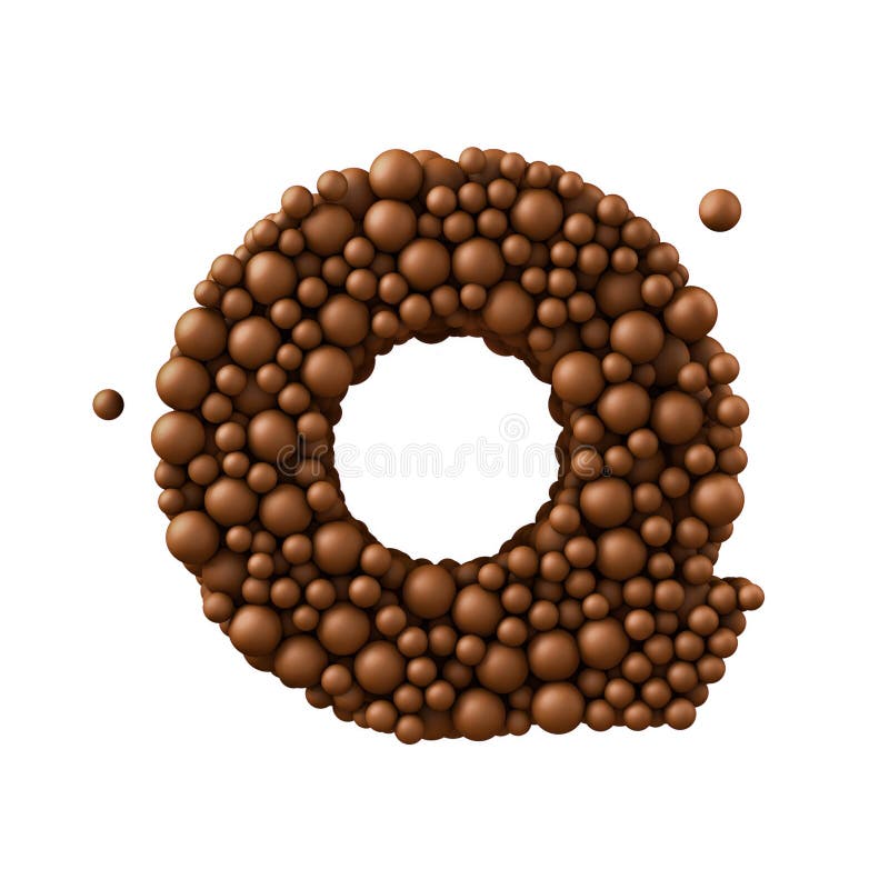 Letter Q Made of Chocolate Bubbles, Milk Chocolate Concept, 3d Render ...