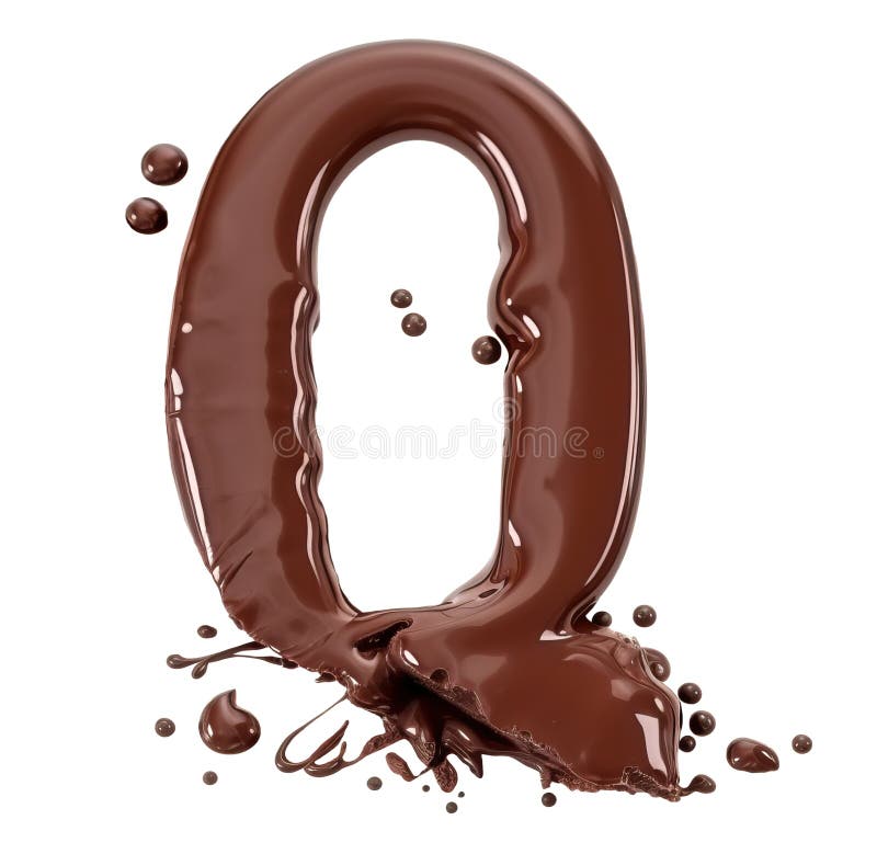 Letter Q Made with Melted Chocolate Splashed Over White. Generative AI ...