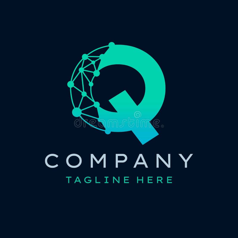 Letter Q Molecule Logo, Bio Tech Connect Dots Science Technology Logo ...
