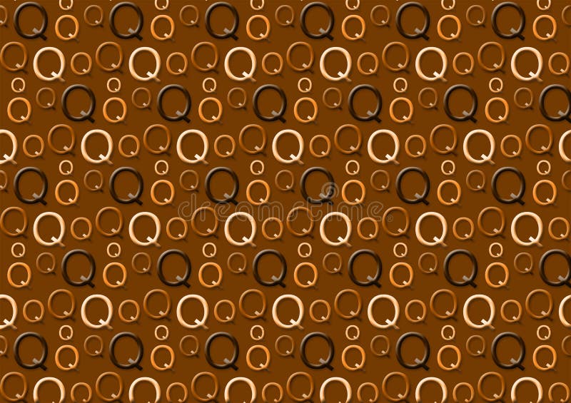 Letter Q Pattern in Different Colored Brown Shades Stock Illustration ...