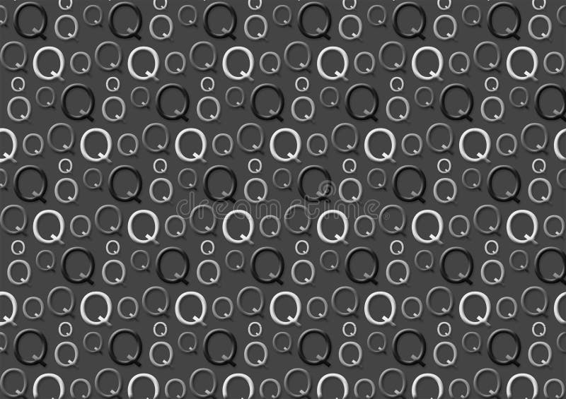 Letter Q Pattern in Different Colored Grey Shades Stock Illustration ...
