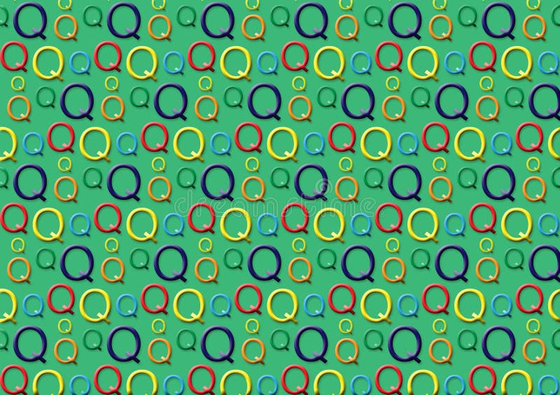 Letter Q Pattern in Different Colored Shades Stock Illustration ...