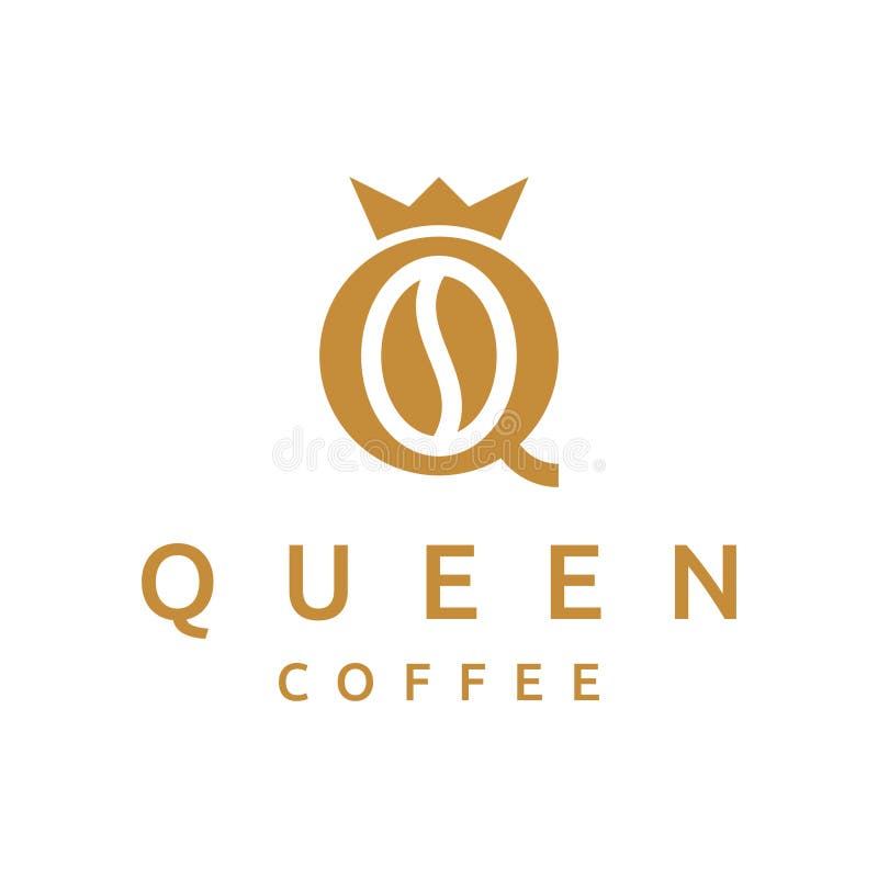 Letter Q Queen with Coffee Bean Logo Design Stock Vector - Illustration ...