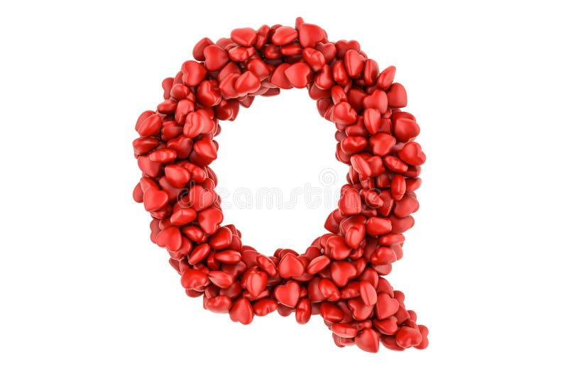 Red Letter Q Alphabet 3d Rendering Stock Illustrations – 244 Red Letter ...