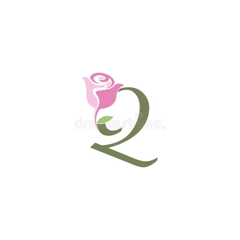 Letter Q with Rose Icon Logo Vector Template Stock Vector ...