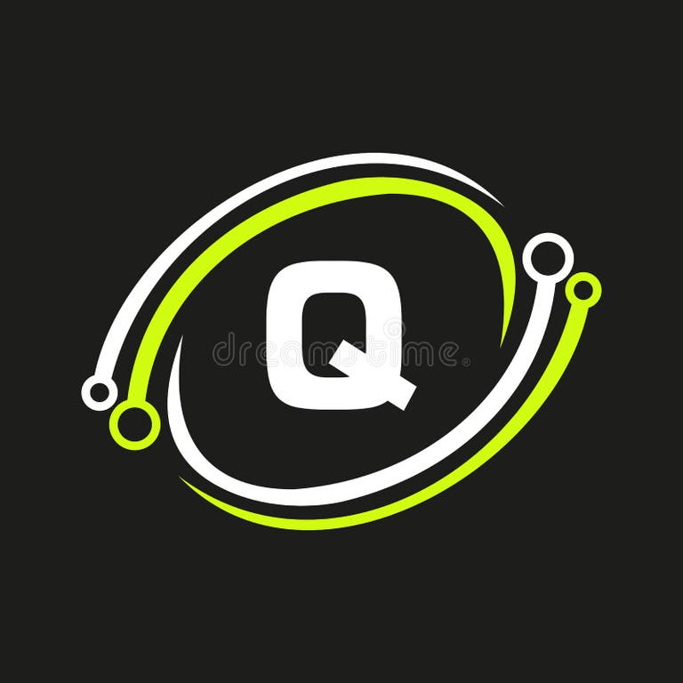 Letter Q Technology Logo Combine with Technology Cable Vector Template ...