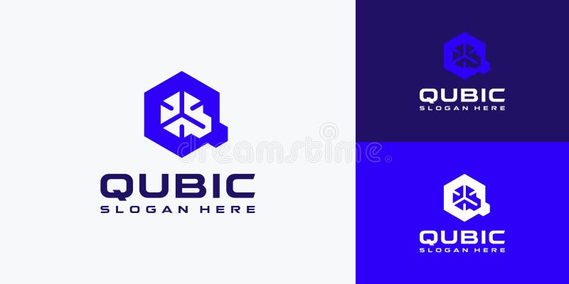 Letter Q Vector Logo Design Shaped a Cube Hexagon Stock Vector ...