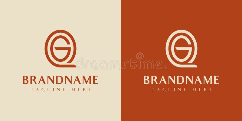 Letter QG or GQ Oval Logo, QG or GQ Initials Stock Illustration ...