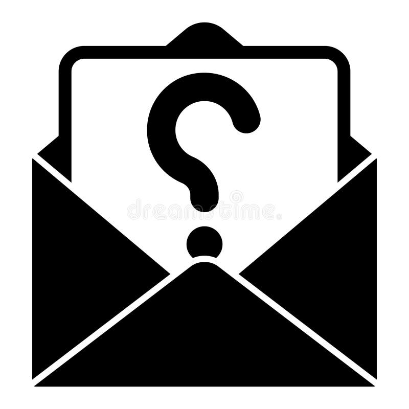 Letter with Question Mark in Envelope Solid Icon, Postage Concept ...