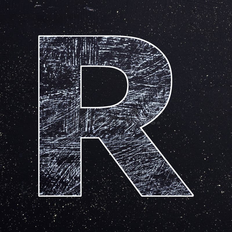 Letter R - Alphabet Font Hand Drawn in Chalk Stock Illustration ...