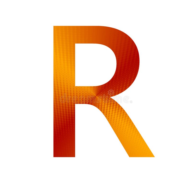 Letter R of the Alphabet Made with Orange and Yellow Background Stock ...