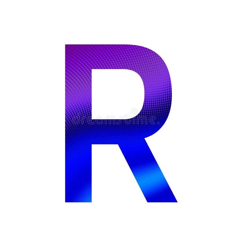 Letter R of the Alphabet Made with a Purple and Blue Background Stock ...