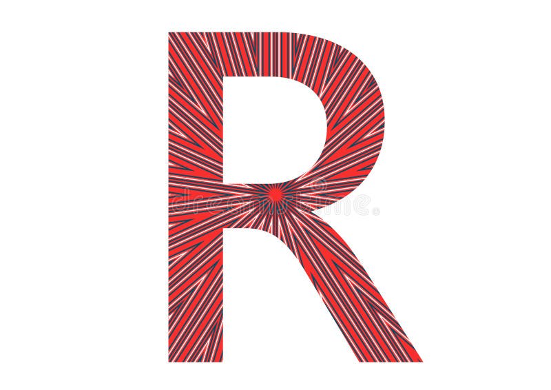 Letter R of Alphabet Made with a Star with Red, Pink, Blue and White ...