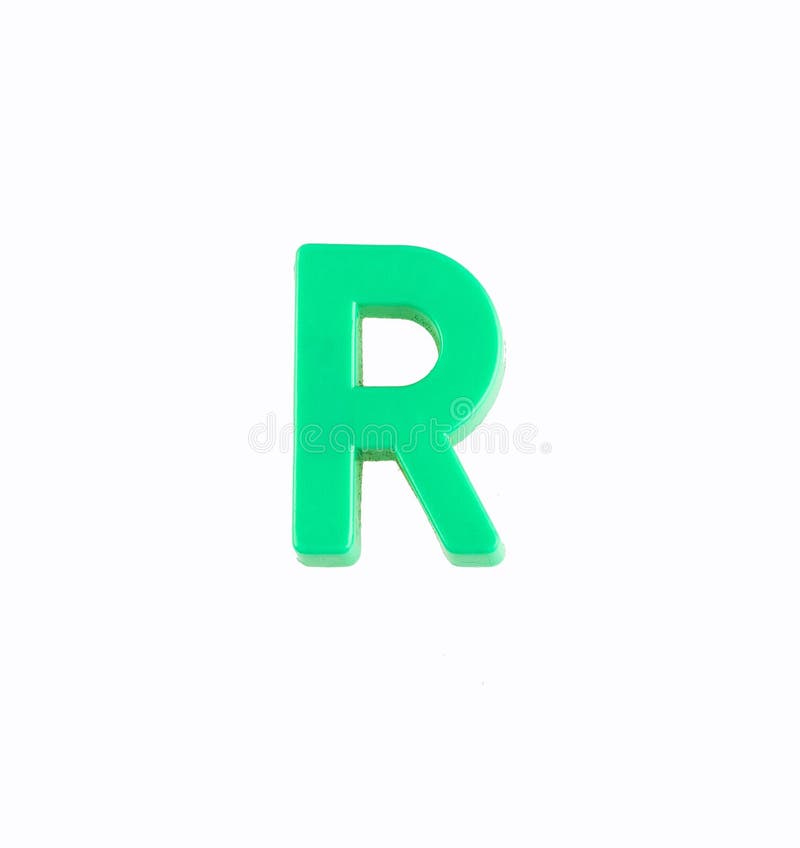 Letter R of the Alphabet - Piece in Green Plastic Stock Photo - Image ...