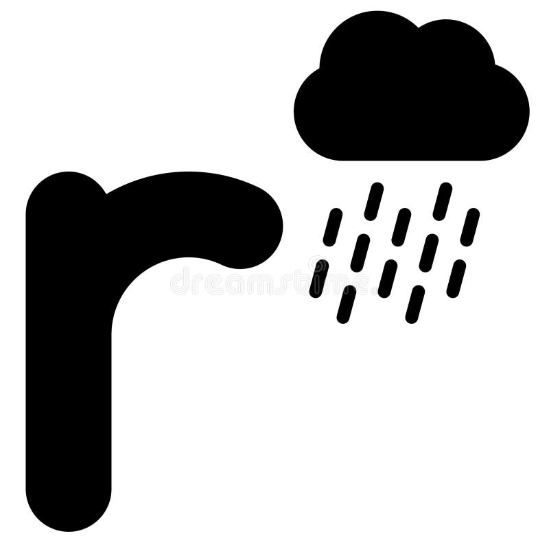 Letter R Alphabet with Rain Icon Stock Vector - Illustration of ...