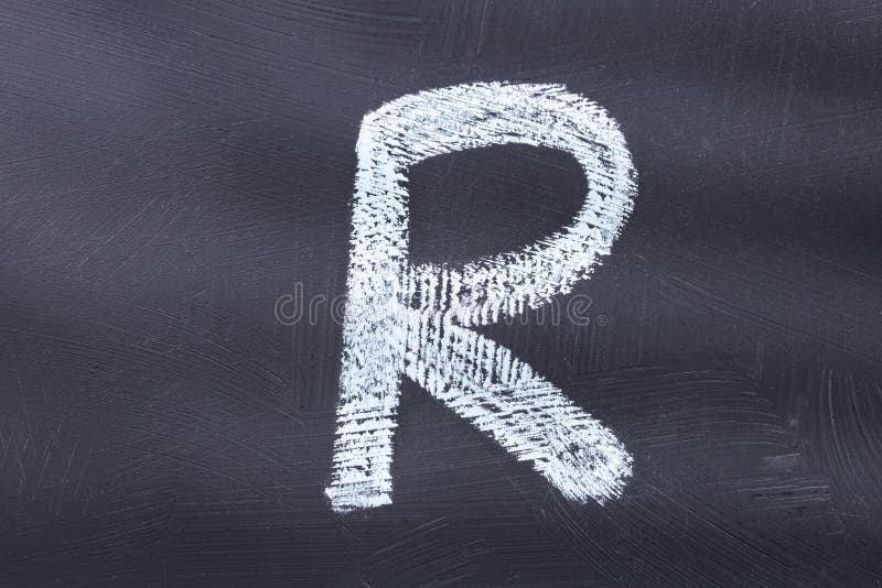 Letter R of the Alphabet Written with Chalk Stock Image - Image of ...
