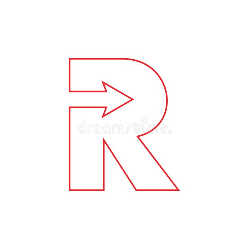 Letter R Arrow Thin Line Logo Vector Stock Vector - Illustration of ...
