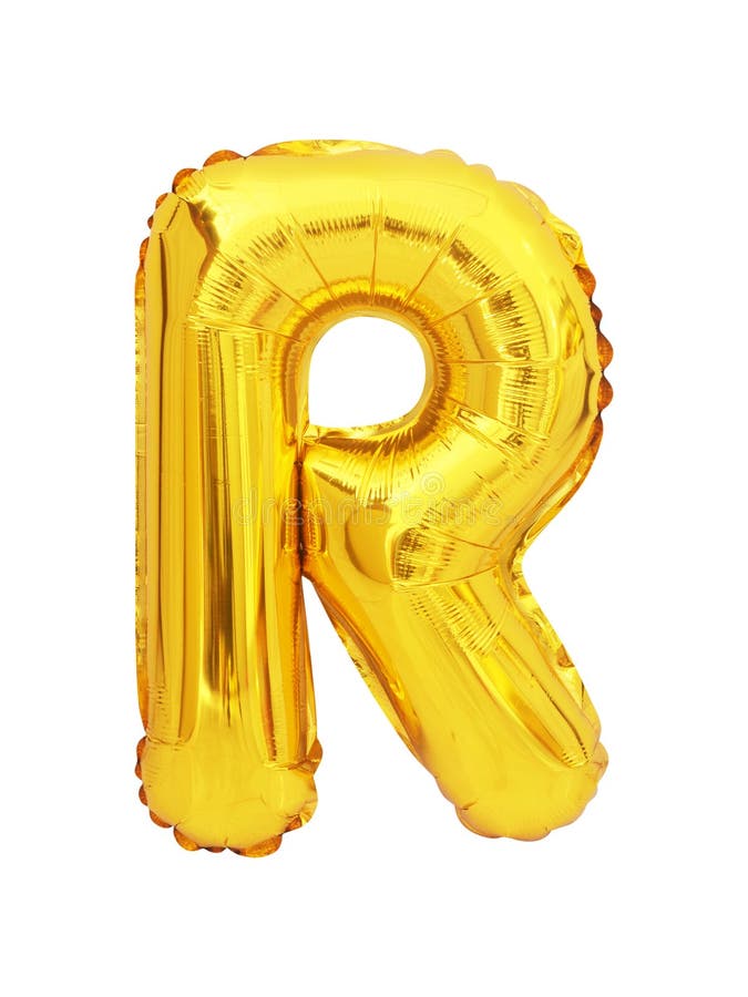 Letter R Balloon Font Isolated on White Stock Image - Image of color ...
