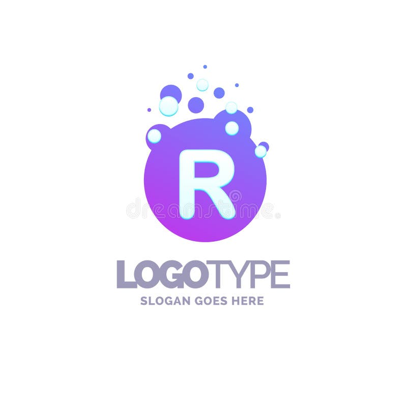 Letter R Bubbles Logo Purple Template Stock Vector - Illustration of ...