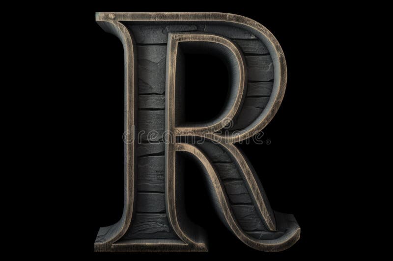Letter R, Chalkboard Style, on Black Background Stock Illustration ...