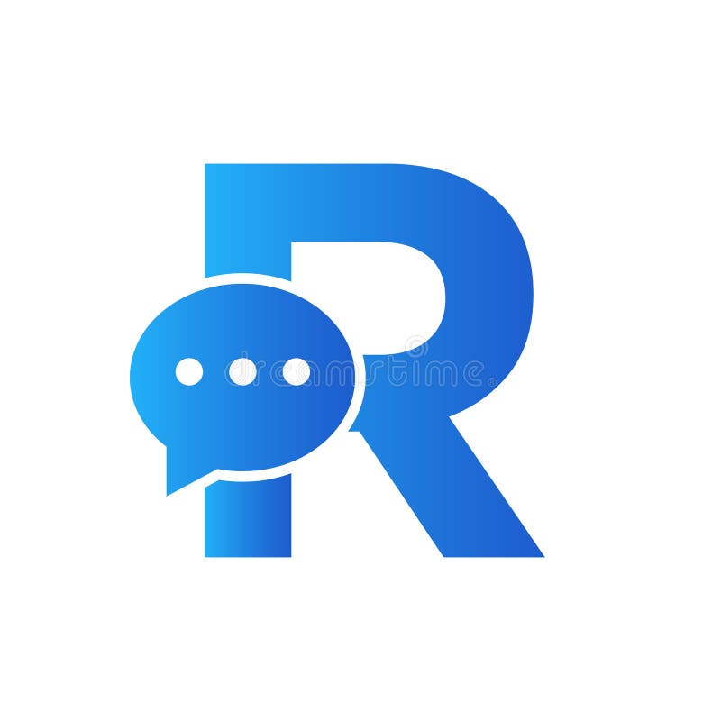 Letter R Chat Communicate Logo Design Concept with Bubble Chat Symbol ...