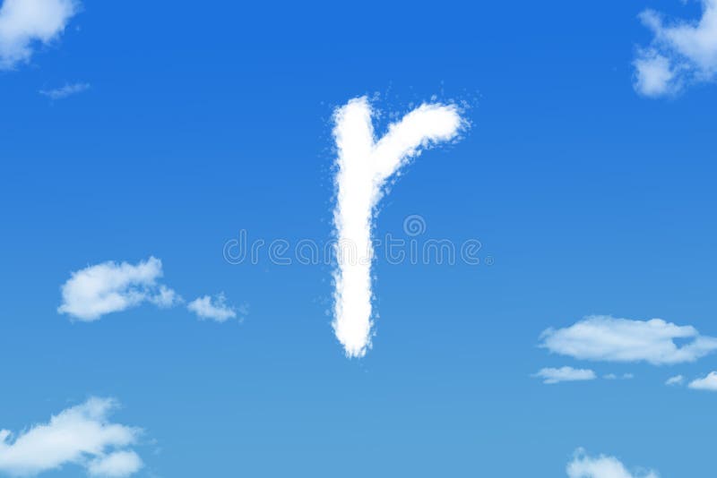 Letter R Cloud Font Symbol White Alphabet Sign Blue Sky Stock Photos ...
