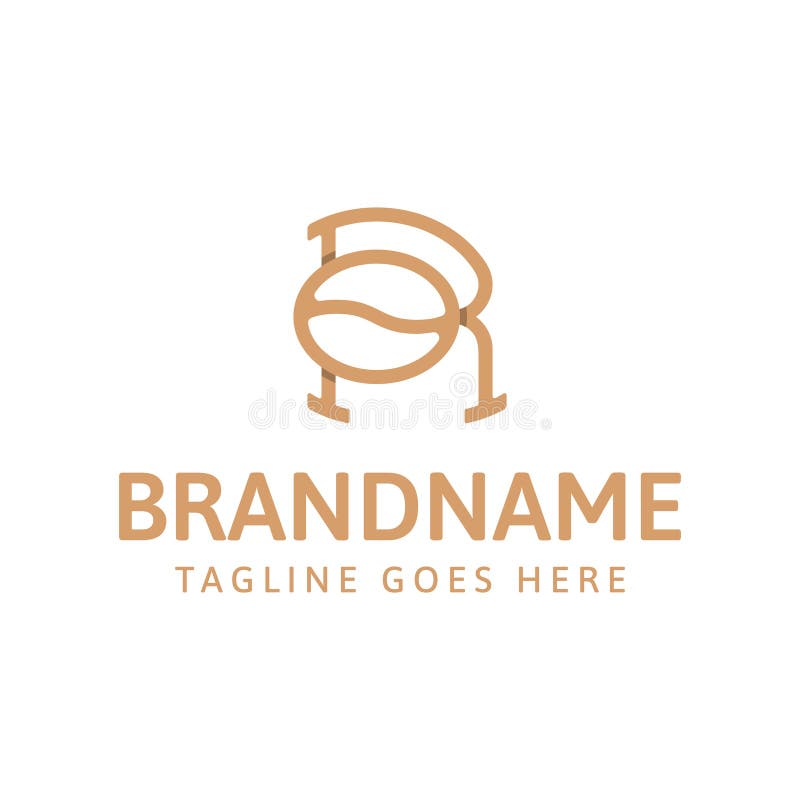 Letter R Coffee Logo, Merges Typography with Subtle Coffee Imagery ...