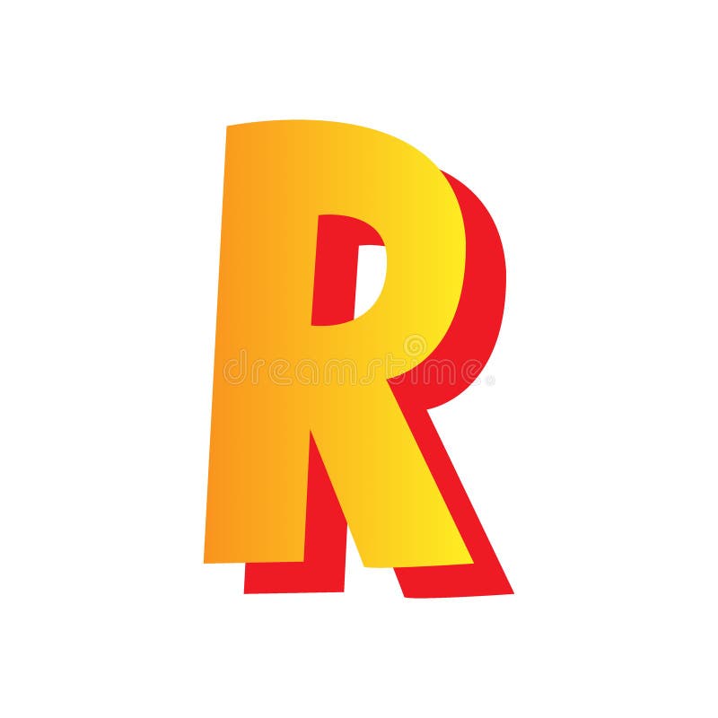 Letter R, Comic Style Typeface with Transparent Background Stock ...