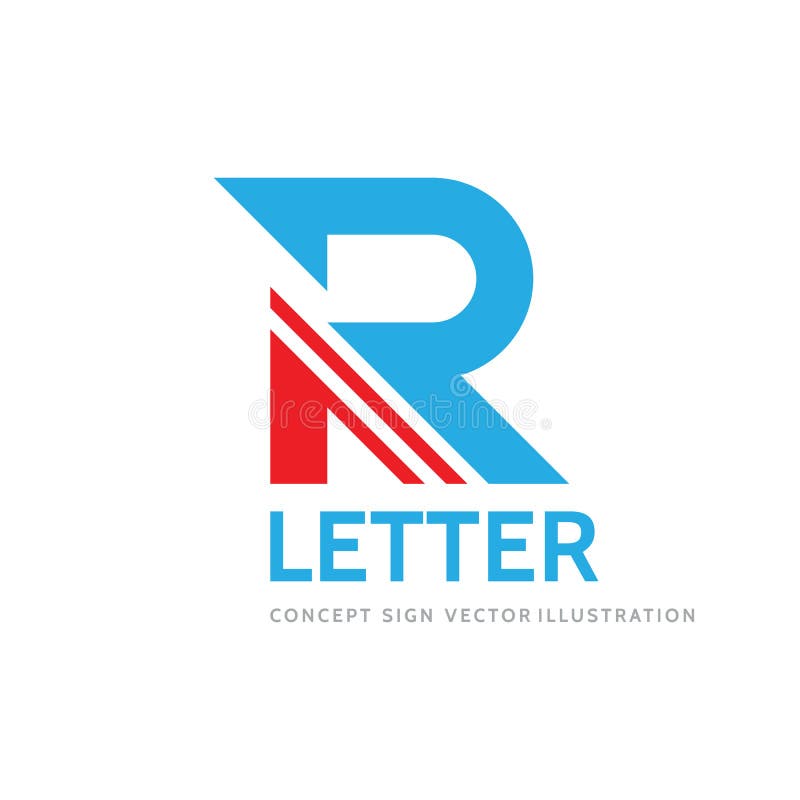 Letter R - Concept Vector Logo Design. Abstract Geometric Sign. Stock ...