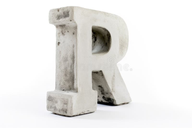 Letter R, from Concrete, on White Background Stock Illustration ...