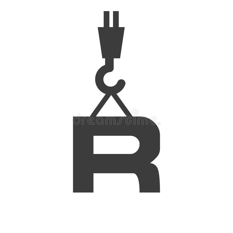 Letter R Construction Logo Template. Construction Logo Crane Concept ...