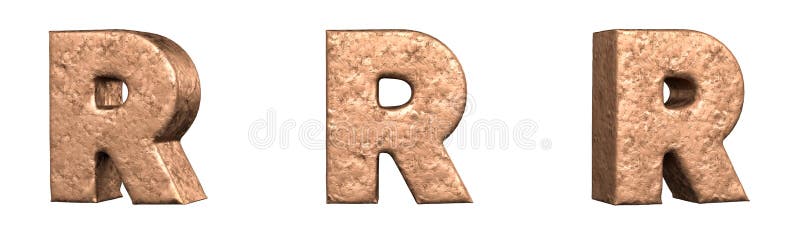 Letter R from Copper Letters Alphabet Collection Set. Isolated Stock ...
