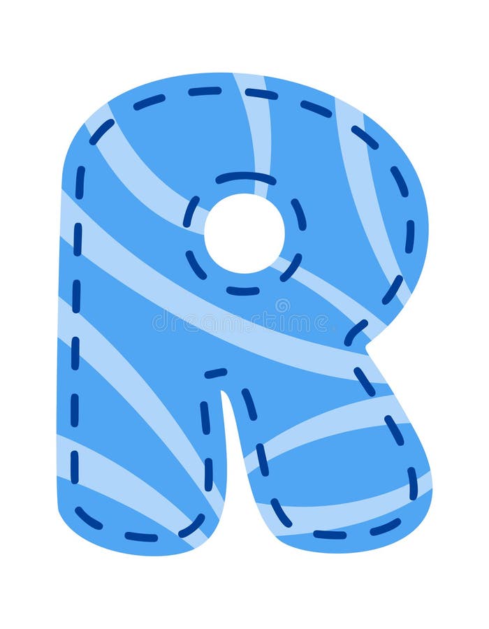 Letter R Craft Textile Patchwork Stock Vector - Illustration of english ...