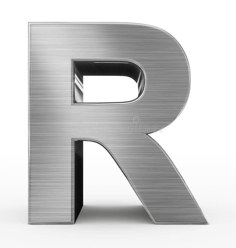Letter R 3d Metal Isolated on White Stock Illustration - Illustration ...