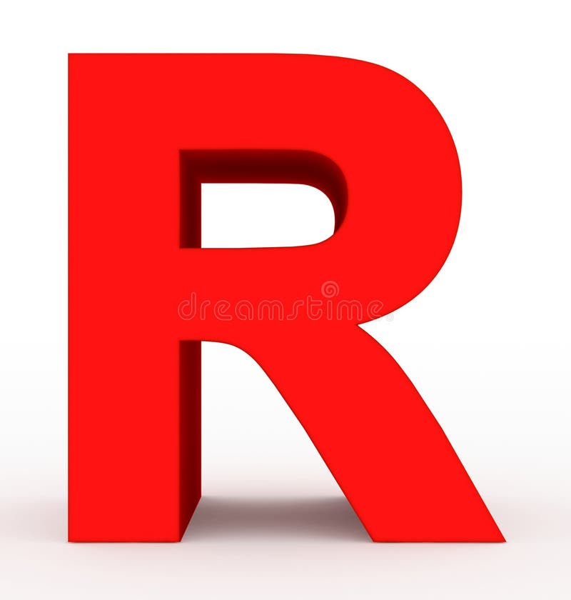 Letter R 3d Red Isolated on White Stock Illustration - Illustration of ...