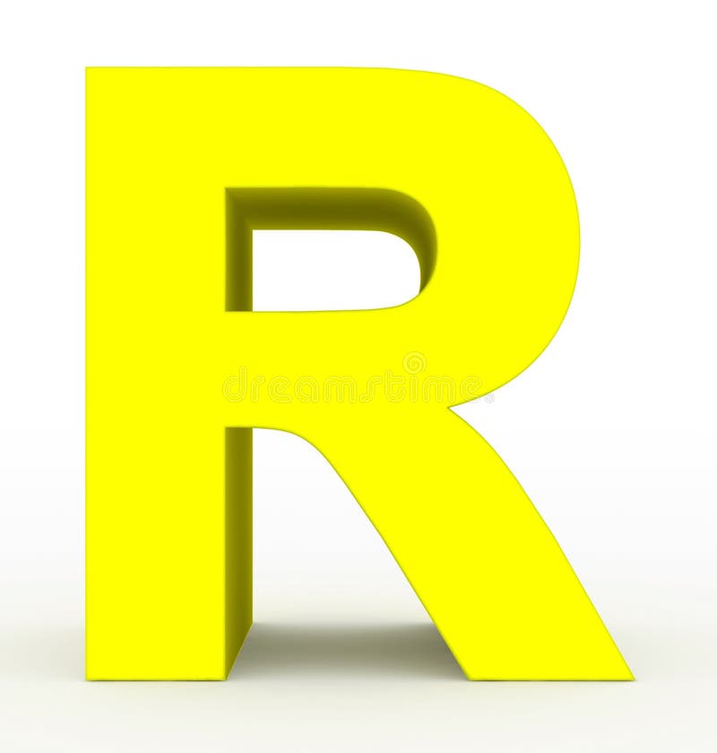 Letter R 3d Yellow Isolated on White Stock Illustration - Illustration ...