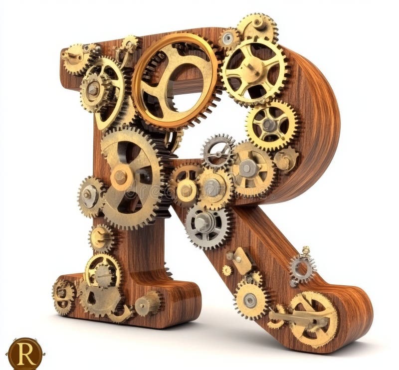 The Letter R is Depicted in a 3D Sci-fi Logo with a Cyber Technological ...