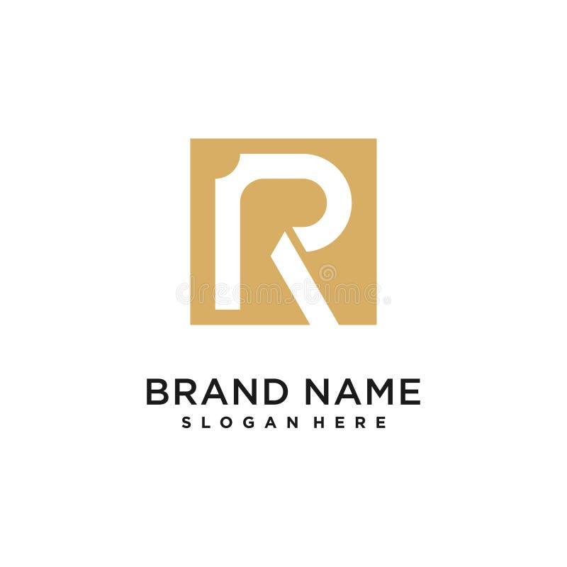 Letter R Design Element Icon with Creative Modern Concept Stock Vector ...