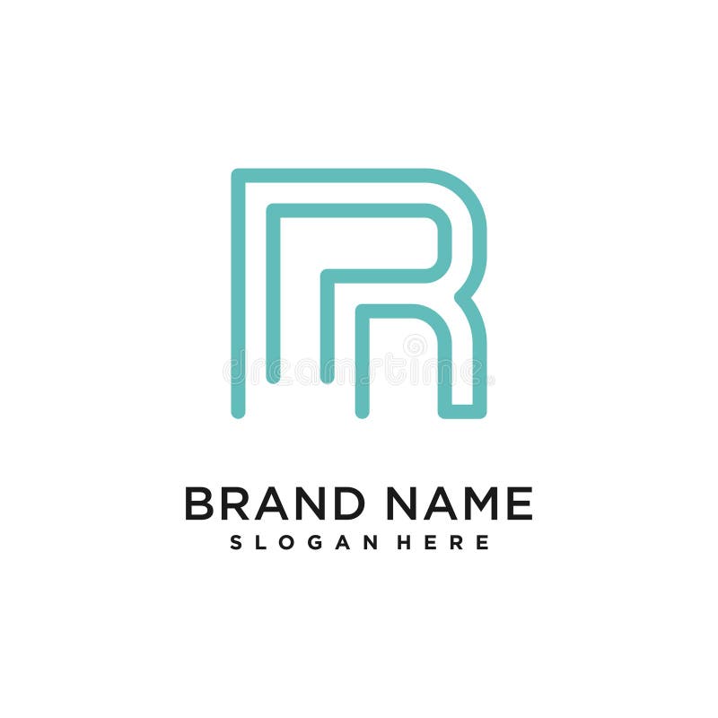 Letter R Design Element Icon with Creative Modern Concept Stock Vector ...