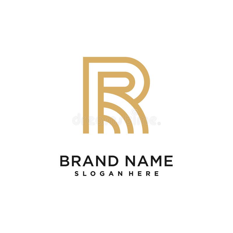 Letter R Design Element Icon with Creative Modern Concept Stock ...