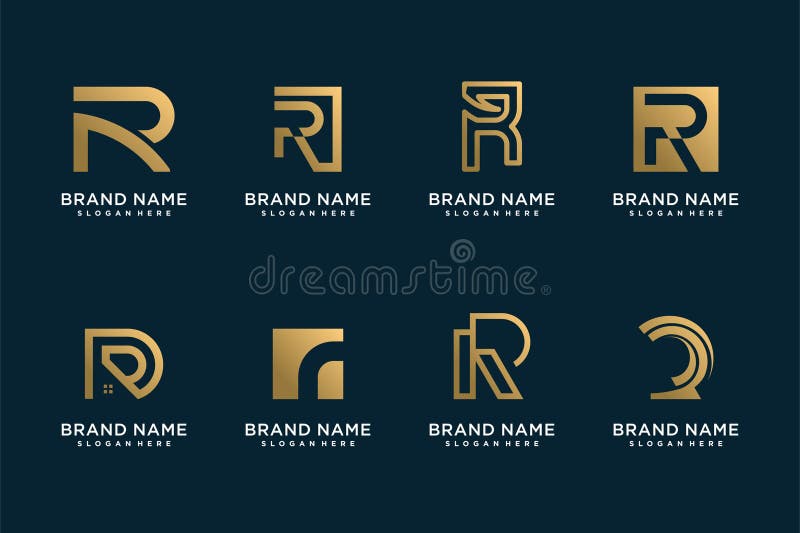Letter R Design Element Icon Vector Collection with Creative Unique ...