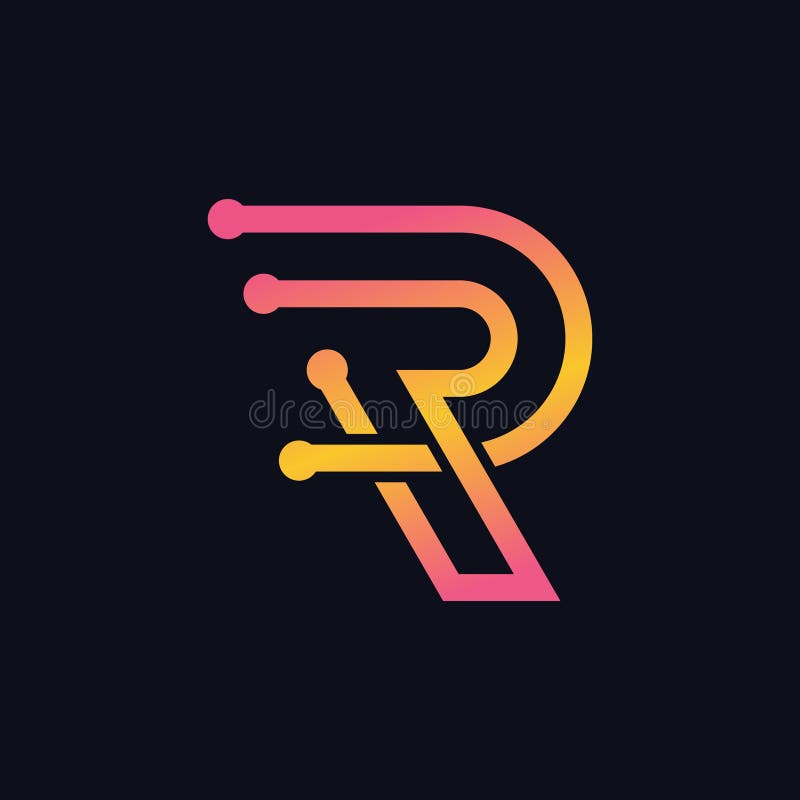 Letter R Design Element Icon Vector with Creative Concept Stock Vector ...