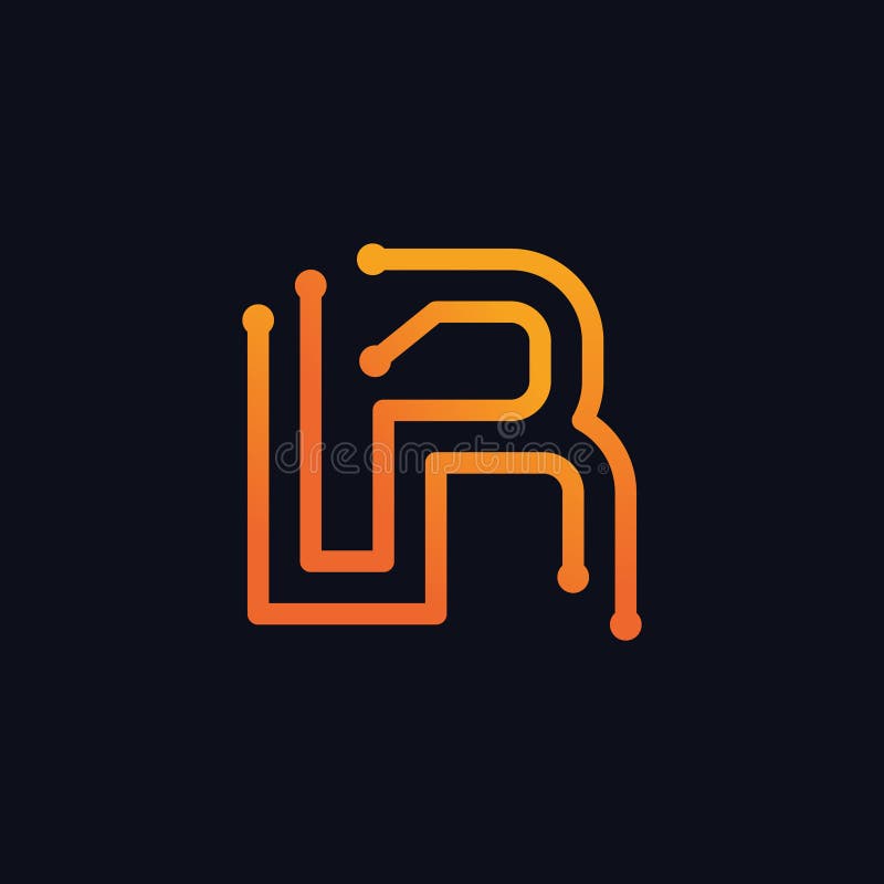 Letter R Design Element Icon Vector with Creative Concept Stock Vector ...