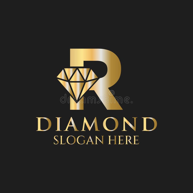 Letter R Diamond Logo Design. Jewelry Logo with Diamond Icon Vector ...