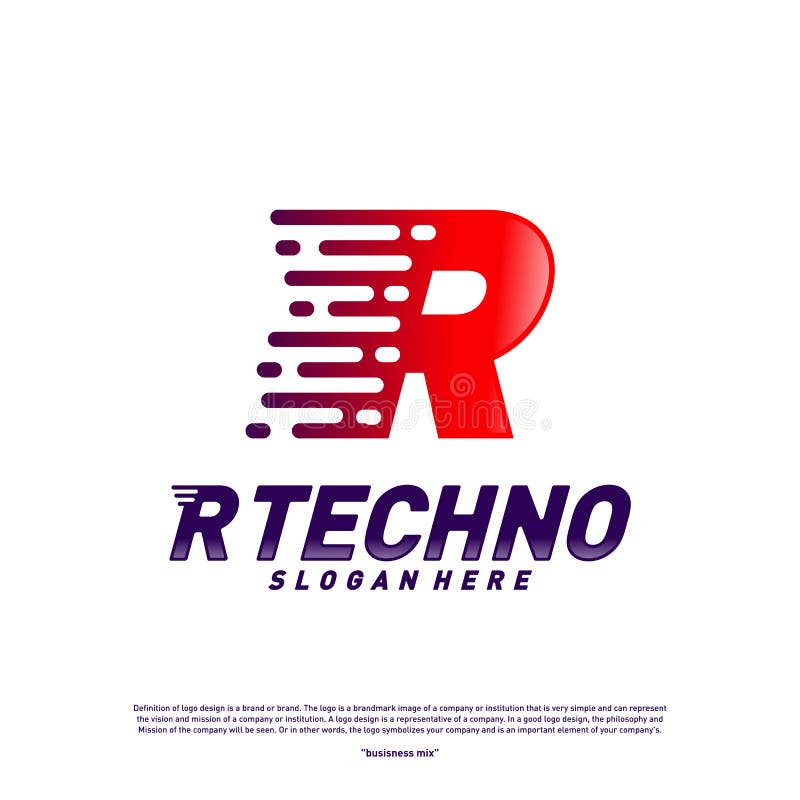 Letter R Digital Logo Design Concept Vector. Initial R Technology Logo ...